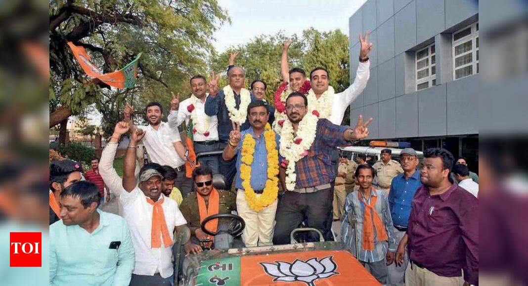 Ruling group registers landslide victory | Vadodara News - Times of India