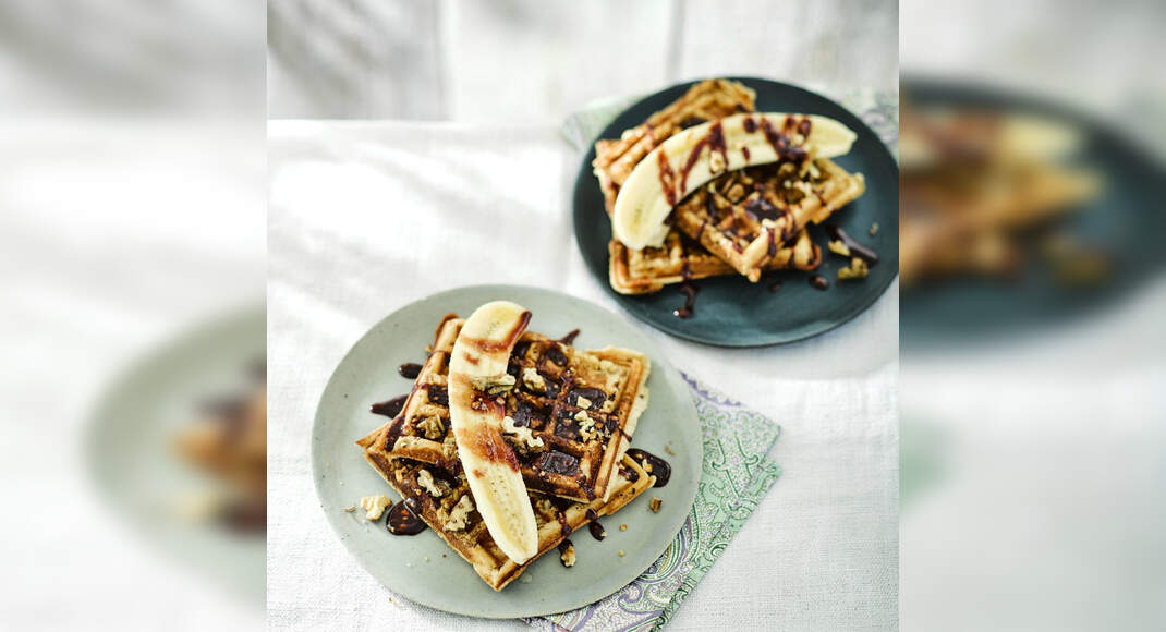 Walnut Waffles with Date Drizzle Recipe: How to Make Walnut Waffles ...