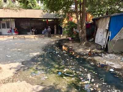 Open Drainage inside Nancy Bus Stop - Times of India
