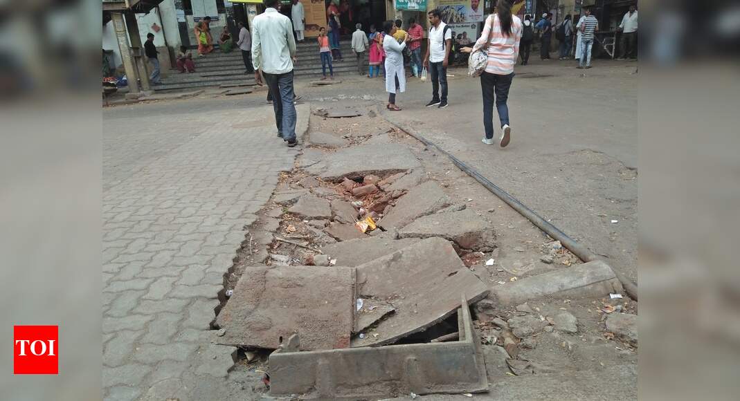 road gutter broken very dangerous - Times of India