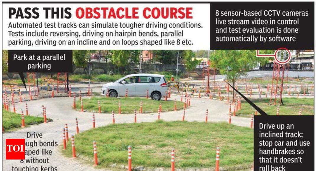At city’s first automated track, 50% of S Delhi applicants fail driving ...