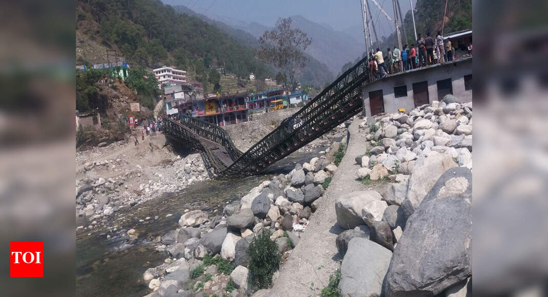 Gangotri: Photos: Lone bridge to Gangotri collapses | Dehradun News ...