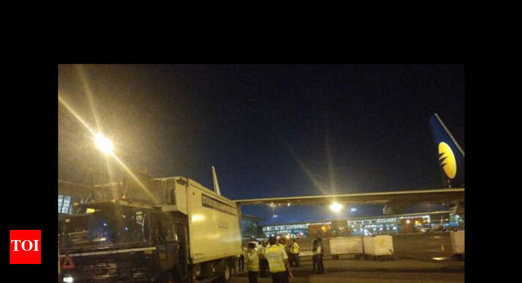 Jet Airways flight hits parked truck at Delhi airport | Delhi News ...