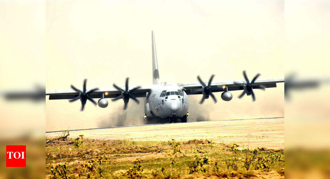 IAF: IAF shows its might with C130 at Allahabad | India News - Times of ...