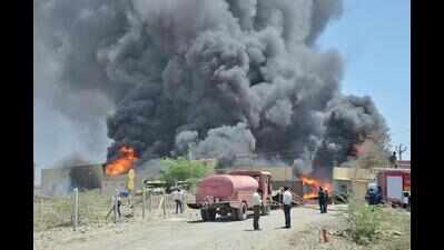 Jamnagar plastic factory gutted | Rajkot News - Times of India