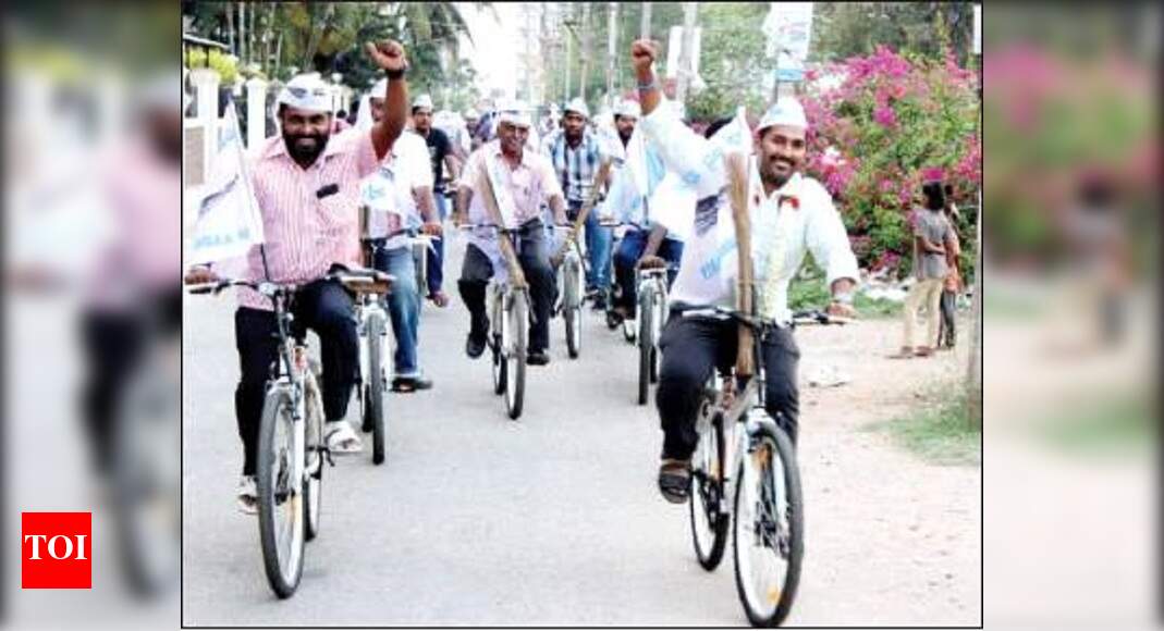 Mohan Dasari: This candidate pedals to peddle his dream of change to ...