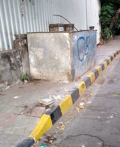 Tank blocking footpath - Times of India