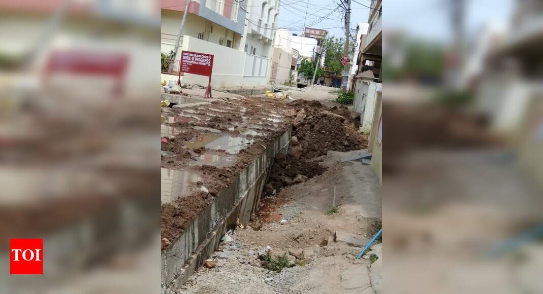 nala extension work left incomplete - Times of India
