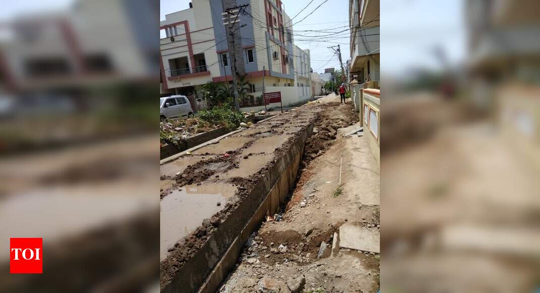 nala extension work left incomplete - Times of India