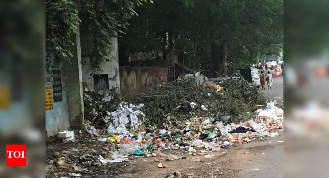 Unattended overflowing garbage - Times of India