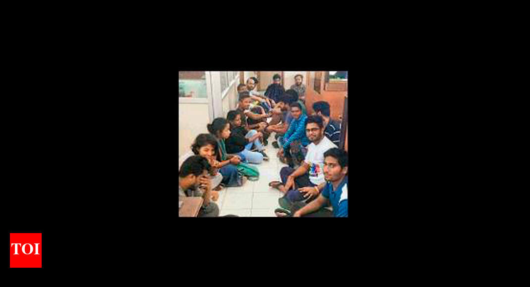 University of Hyderabad students protest shift from hostels | Hyderabad ...