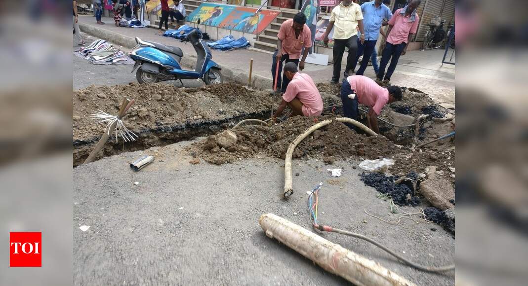 new road dig again - Times of India