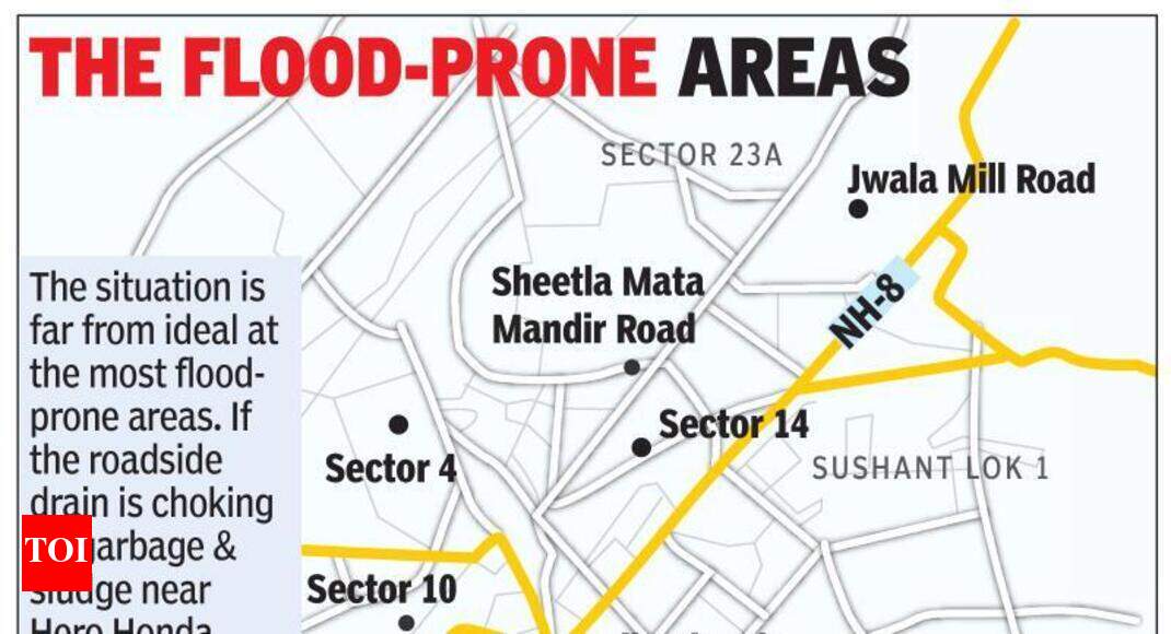 Gurugram's 10 'drowning streets' face monsoon test | Gurgaon News ...