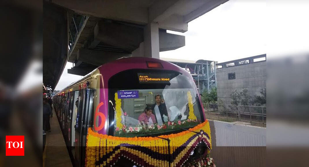 Bengaluru: First six-car metro train flagged off | Bengaluru News ...