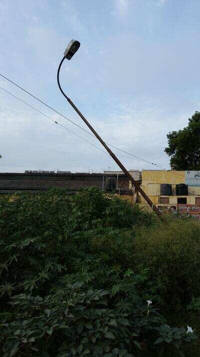 Damaged EB pole - Times of India