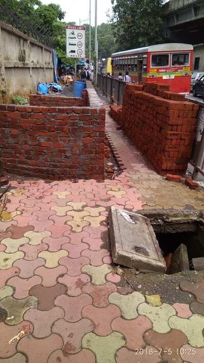Construction on Footpath - Times of India