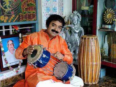 An artistic innovation on mridangam | Kochi News - Times of India