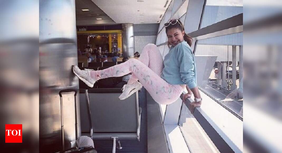 Jacqueline Fernandez does a celebratory dance on her way back from ...