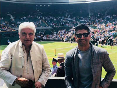 Farhan Akhtar spends quality time at Wimbledon with dad Javed Akhtar ...