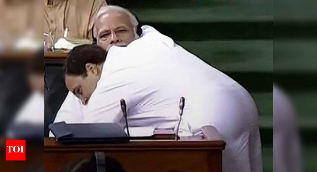 Rahul Gandhi gains confidence, PM Modi gets a hug | India News - Times ...