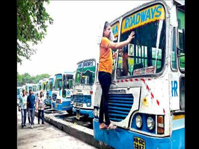 Haryana Roadways staff strike work, commuters hit | Gurgaon News ...