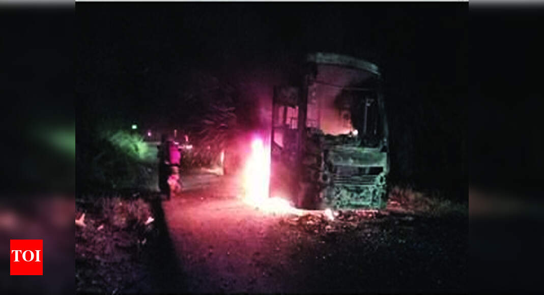 Skeleton found in bus torched by Maoists | Raipur News - Times of India