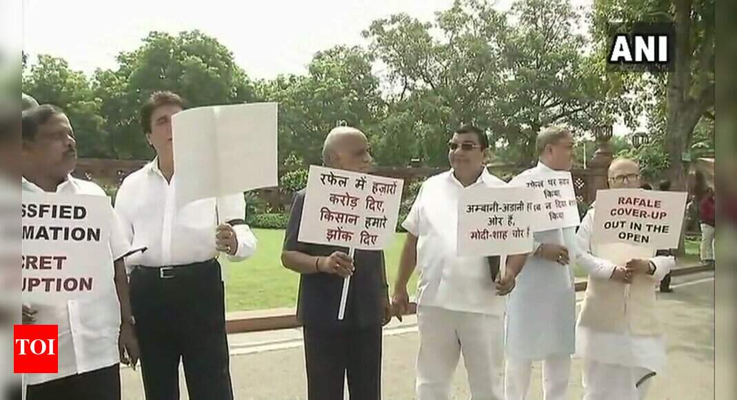 Social Humour: Raj Babbar's 'blank' placard during Rafale protest ...