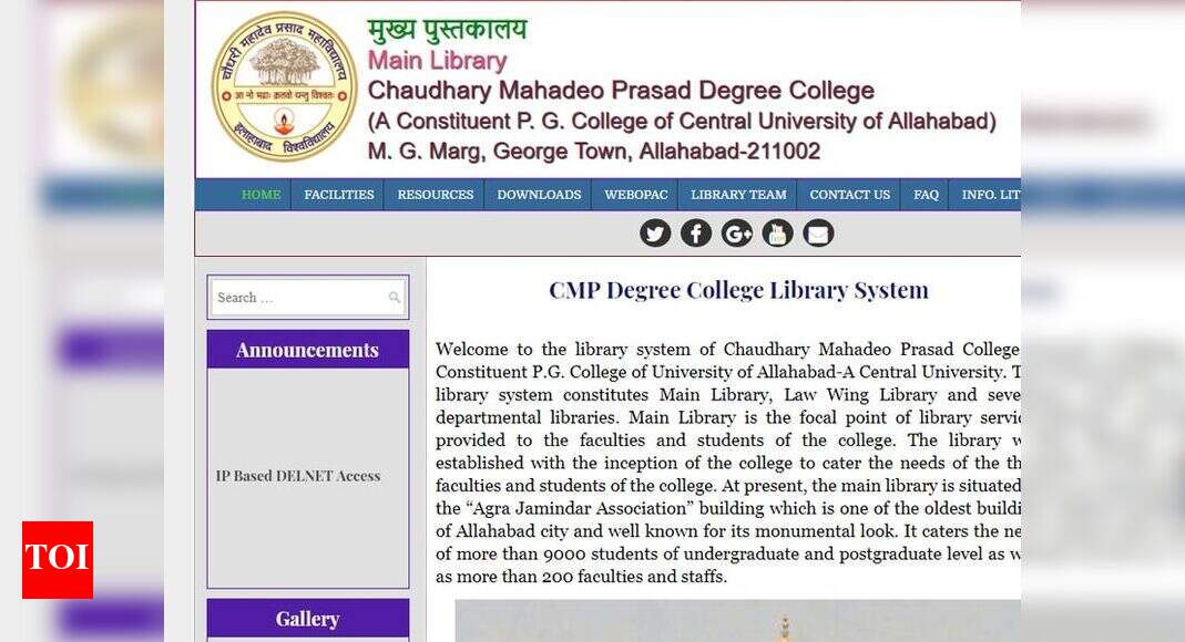 CMP College library gets new dedicated website - Times of India