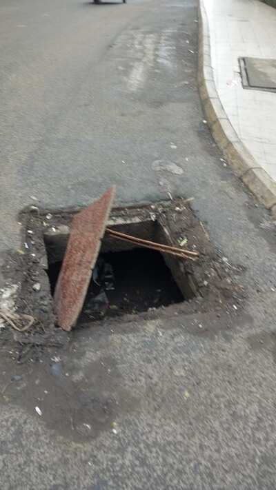 open nallah on road and near school - Times of India