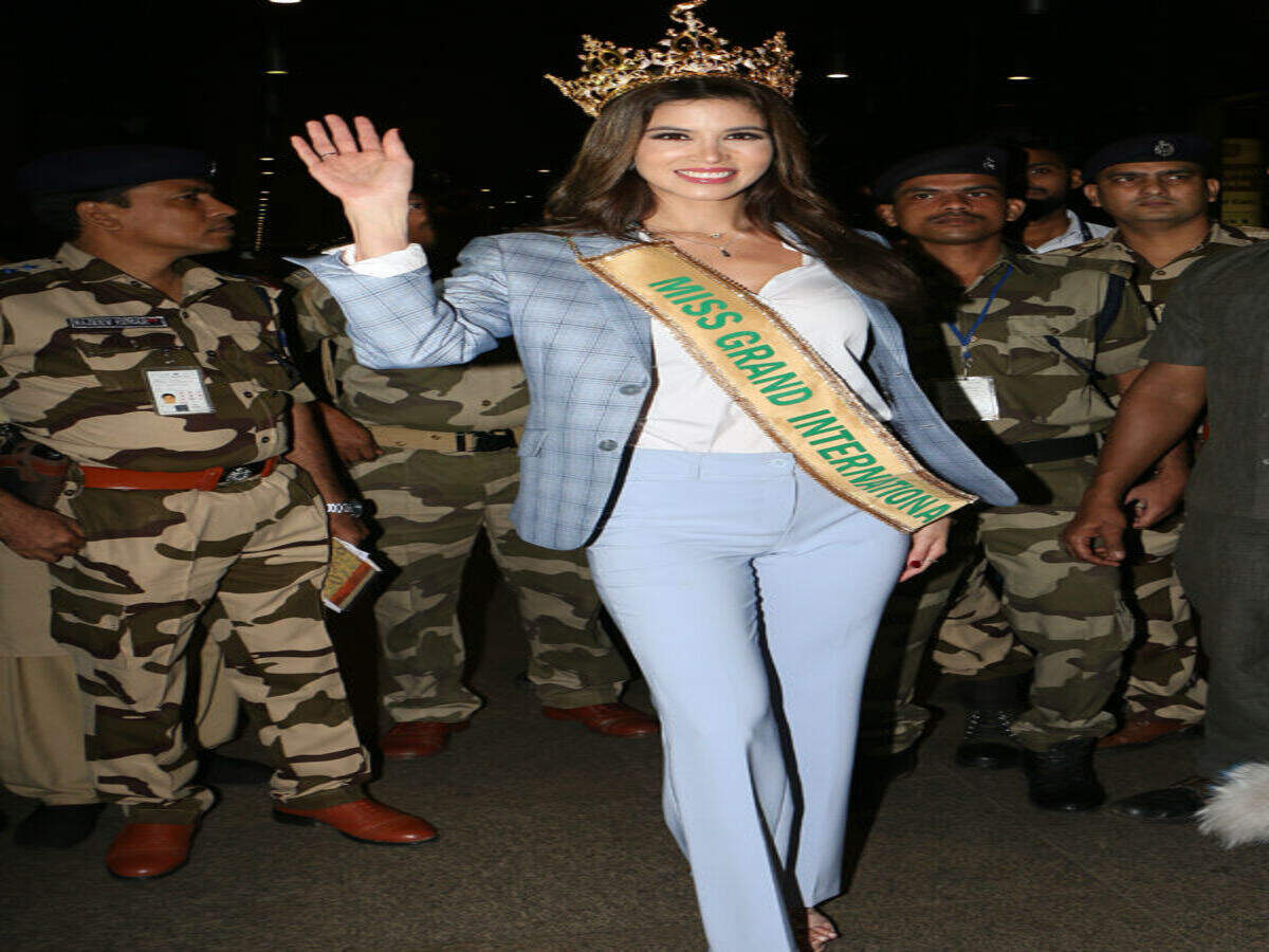 Miss Grand International 2017 María José Lora arrives in Mumbai