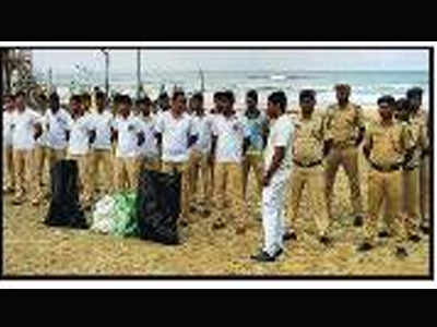 Colva police collect 4 bags of garbage at beach clean-up drive | Goa ...