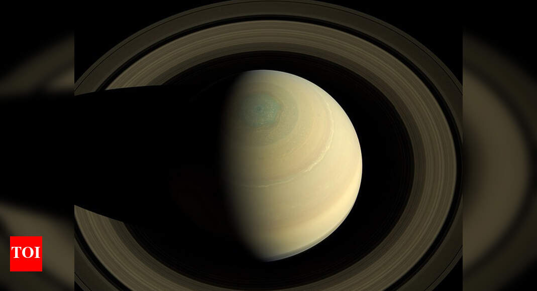 Towering hexagonal vortex spotted on Saturn - Times of India