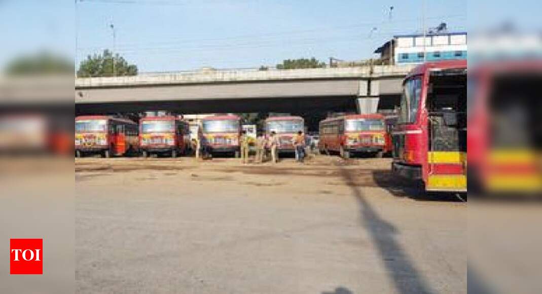 State transport buses remain inside Panvel depot, fewer vehicles on ...