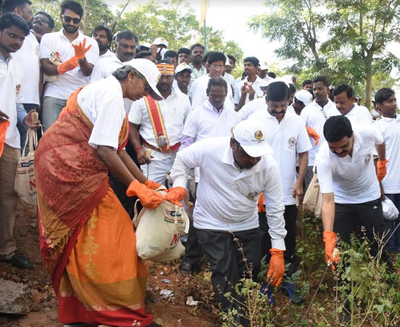 Gandhi Jayanti: Plogging drive held in Trichy | Trichy News - Times of ...