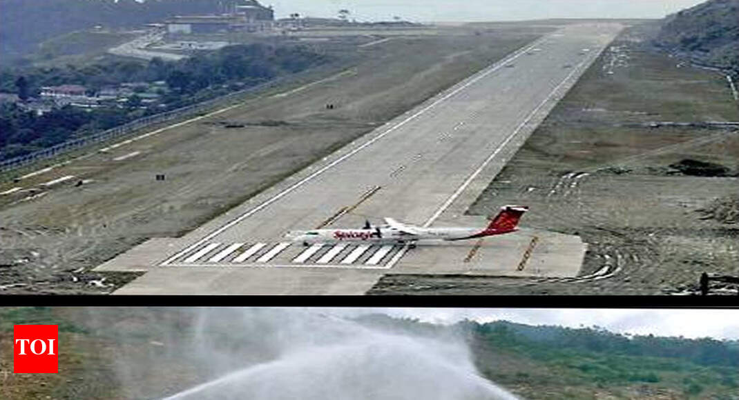 sikkim first airport: Inaugural flight lands at Sikkim's first airport ...