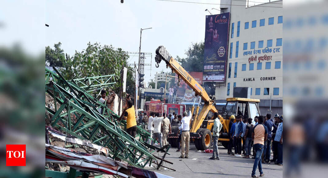 Pune Hoarding: Pune: 2 railway officials arrested for hoarding frame ...