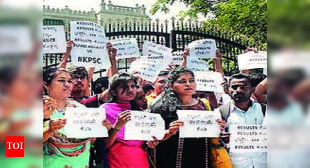 Recruitment delay: Job seekers protest | Bengaluru News - Times of India