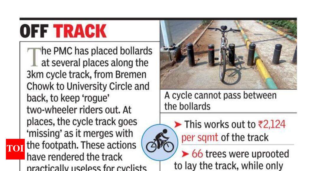 cycle tracks: Well-intended, but poorly designed cycle path in Pune ...