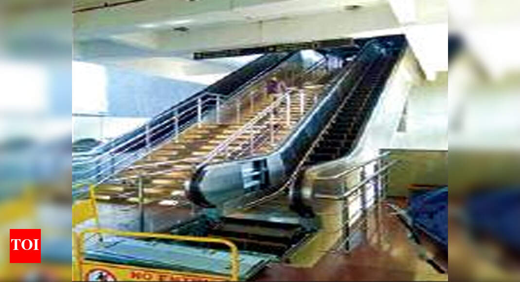Additional escalator at airport metro to ease air passenger movement ...