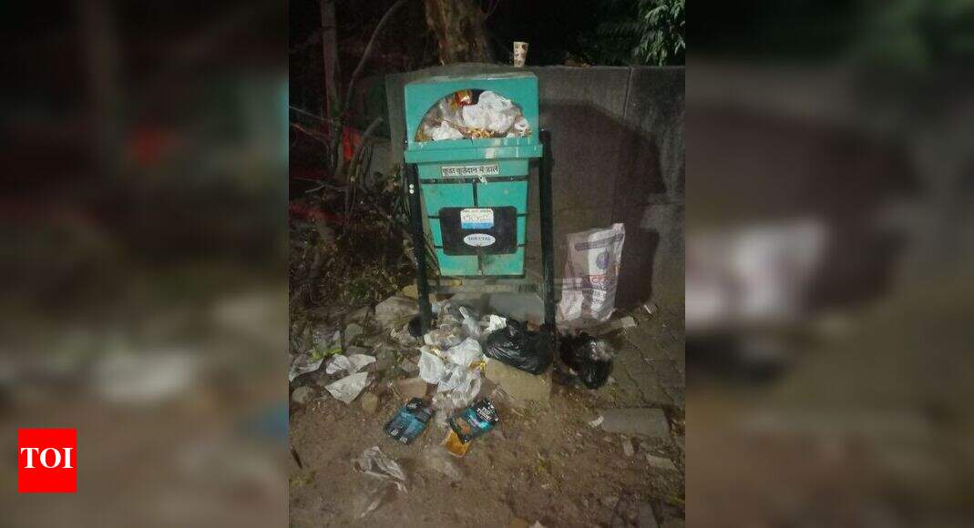 Dustbin overflowing for months - Times of India