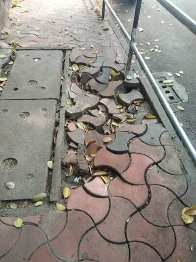 Broken Footpath - Times of India