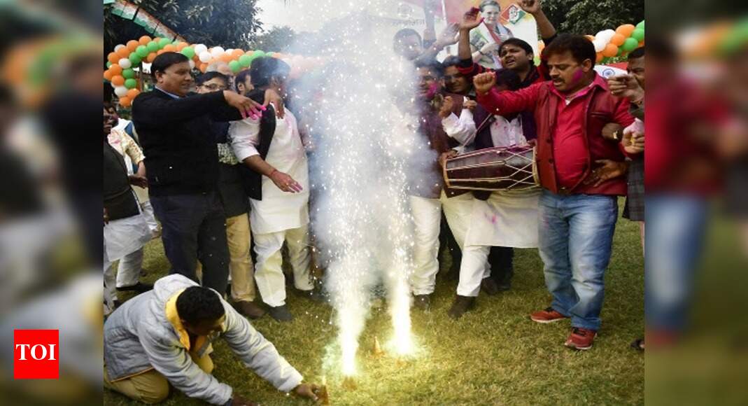 Jubilation at party offices of Congress, RJD | Patna News - Times of India