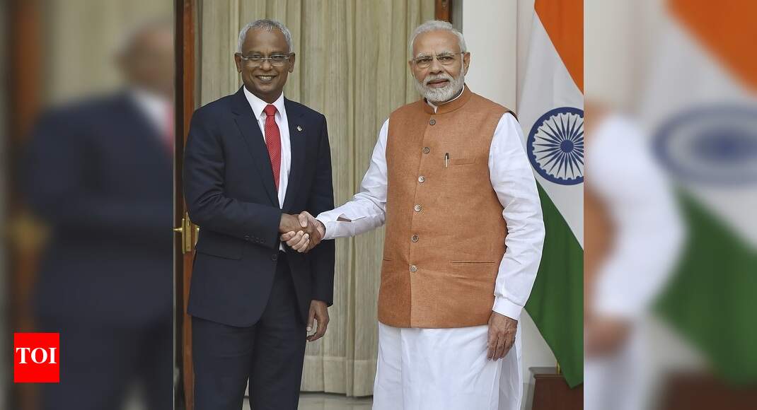 PM Modi holds talks with Maldivian president | India News - Times of India