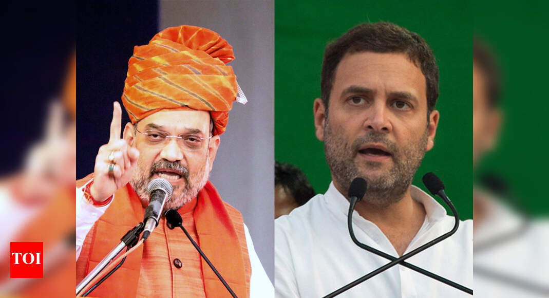Only two 'insecure dictators' in Indian history: Amit Shah to Rahul | India News - Times of India