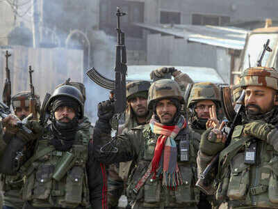 3 terrorists killed in J&K encounter | India News - Times of India