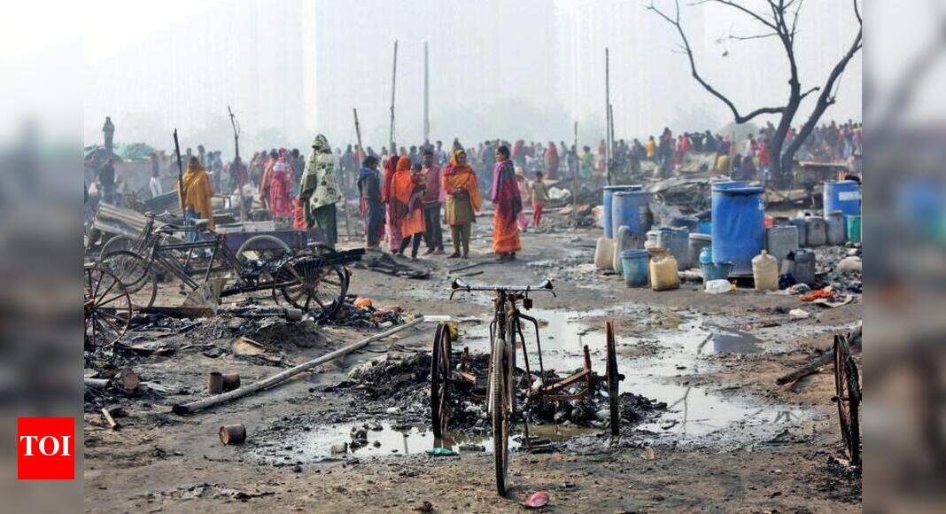 Slum fire leaves 230 families homeless | Noida News - Times of India
