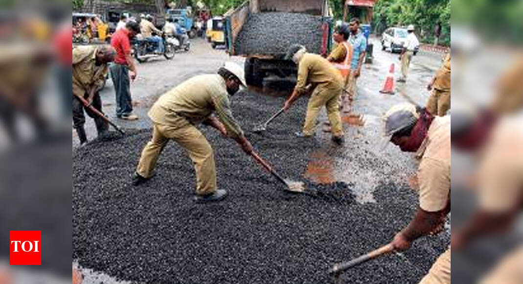 30 tonnes seized plastic to end up as roads | Chennai News - Times of India