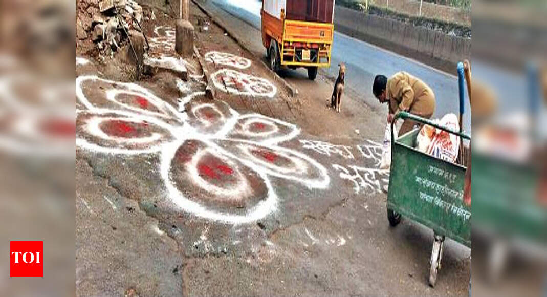 Rangoli designs send right message on dumping waste | Pune News - Times ...