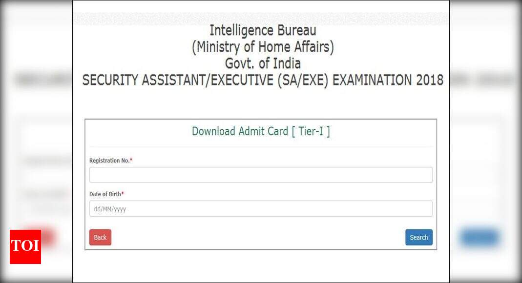 IB Admit Card: MHA IB Security Assistant admit card released @mha.gov ...