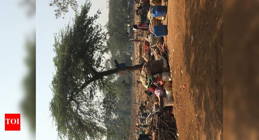 Ground converted into a slum - Times of India